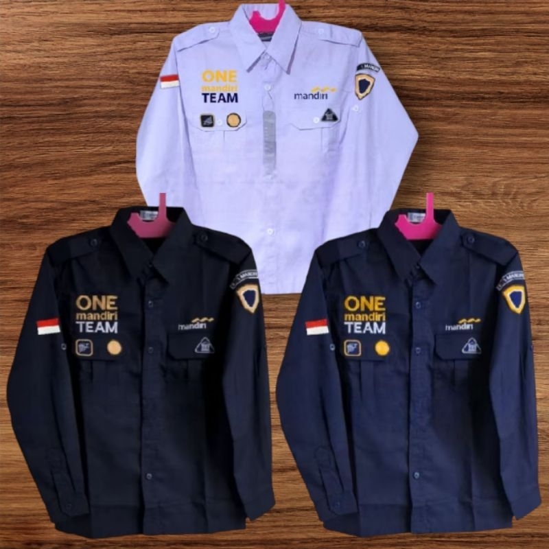 Jual Kemeja Mandiri One Team Mandiri Seragam Mandiri Putih Panjang ...