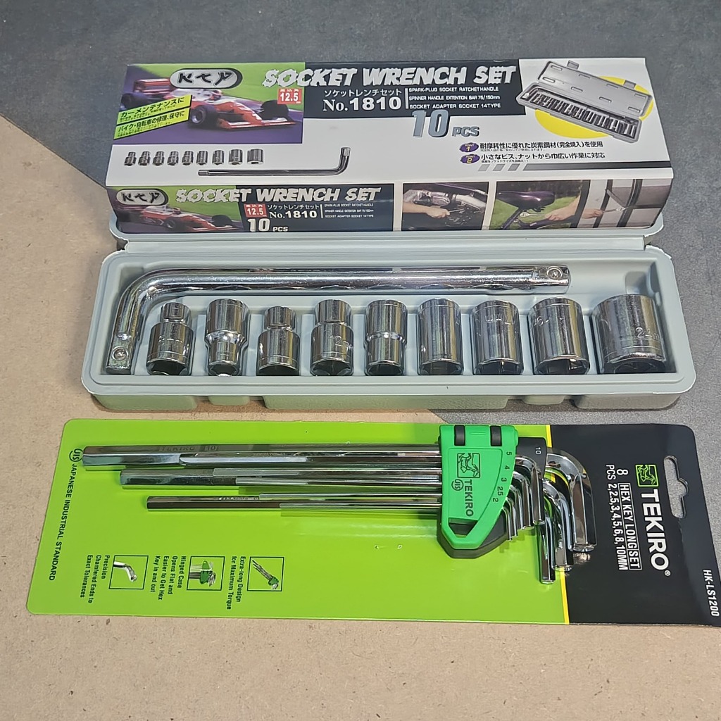 Jual Tekiro Paket Hemat 2 Set / Kunci Shock Sok Set 10 Pcs 8 - 24mm + Kunci L 1 Set Lengkap ...