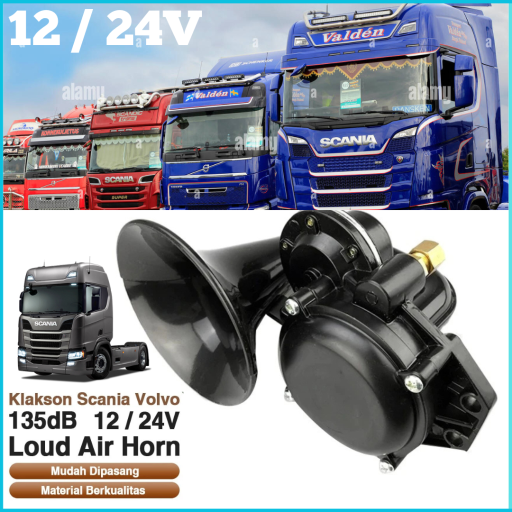 Jual COD Cepat Klakson Keong 12/24V 135dB Trompet Mobil Truk Loud Air ...