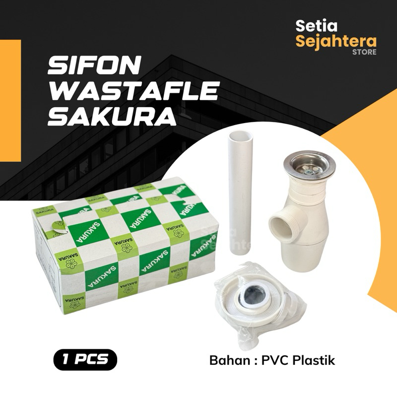 Jual SAKURA Sifon PVC Pembuangan Air Afur Avur Wastafle Sivon Plastik ...