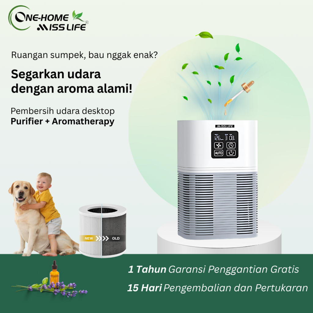 Jual Miss Life Portabel Air Purifier dengan Aroma Disffuser Pembersih Udara Ruangan Aromatherapy ...