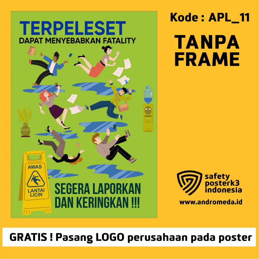 Jual Safety Poster K3: Terpeleset Dapat Menyebabkan Fatality Office ...