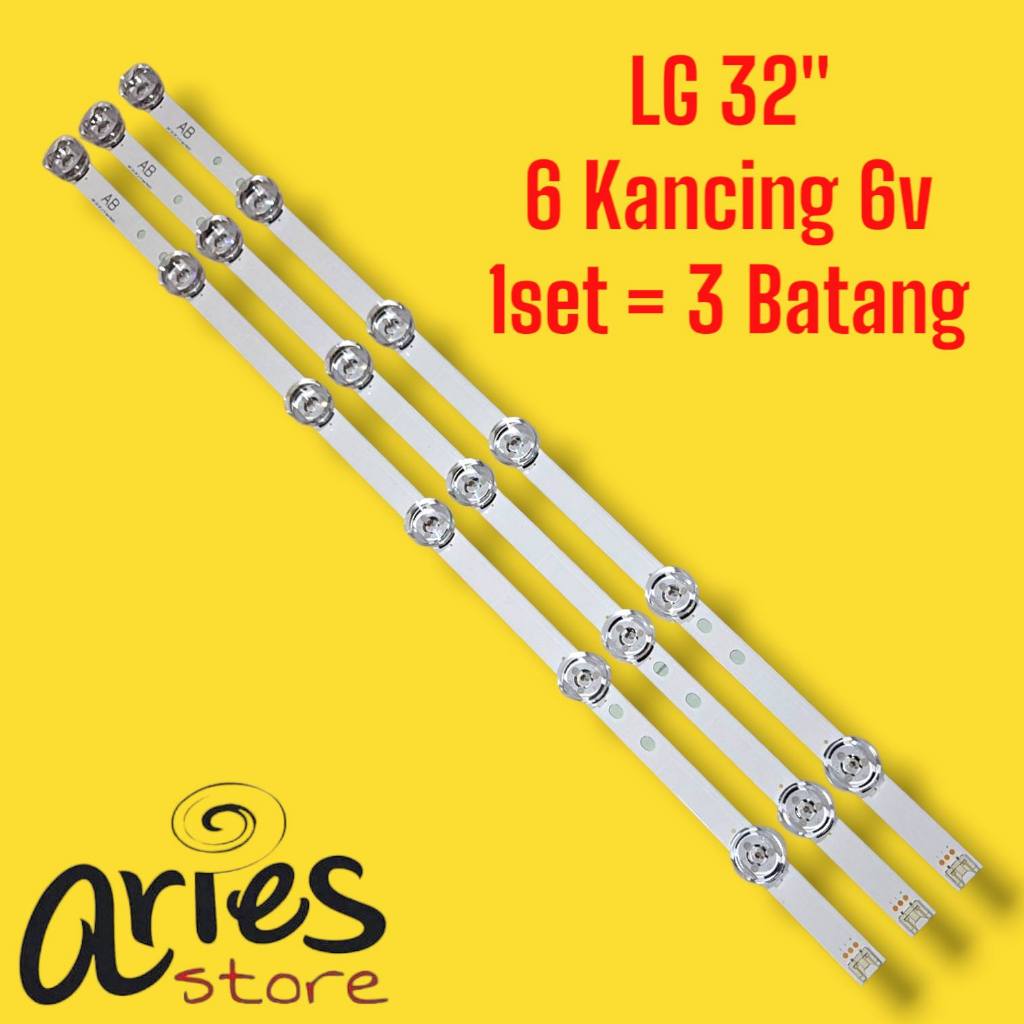 Jual LED 6 KANCING LG 32 inch 6V BACKLIGHT LG 32 inch 6 KANCING AB SET ...