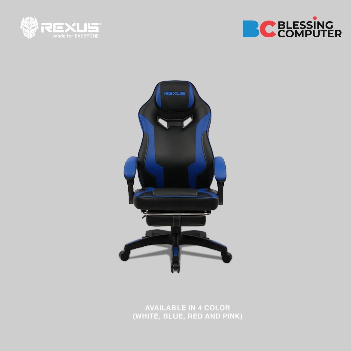 Jual KURSI GAMING REXUS RGC R55 FOOTREST - BLUE | Shopee Indonesia