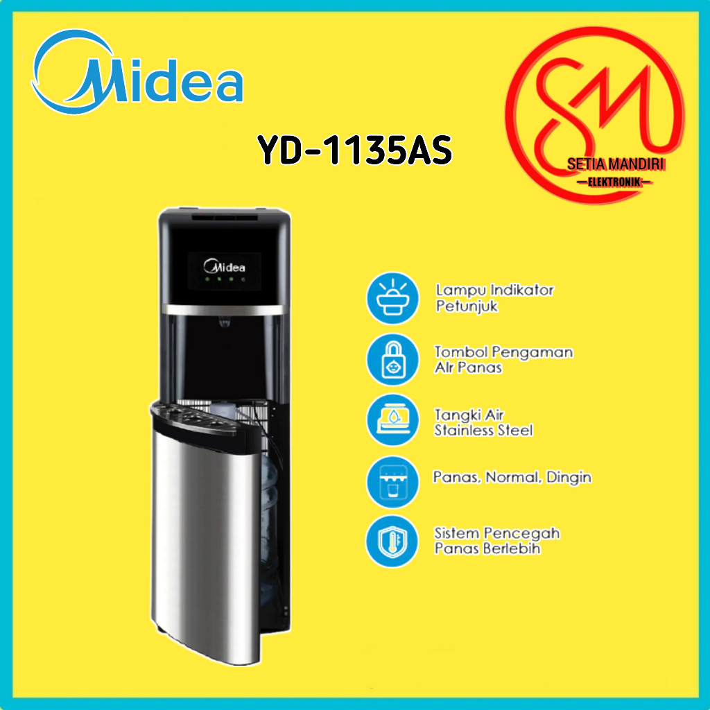 Jual MIDEA Dispenser Air Galon Bawah Low Watt - Hot/Panas Normal Cold ...