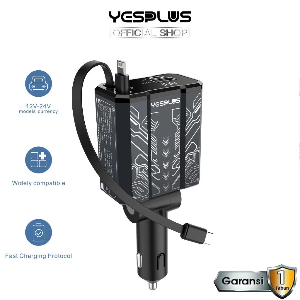 Jual Car Charger YESPLUS YS-1222 4in1 PD 105WMax Type-C Lighting Fast ...