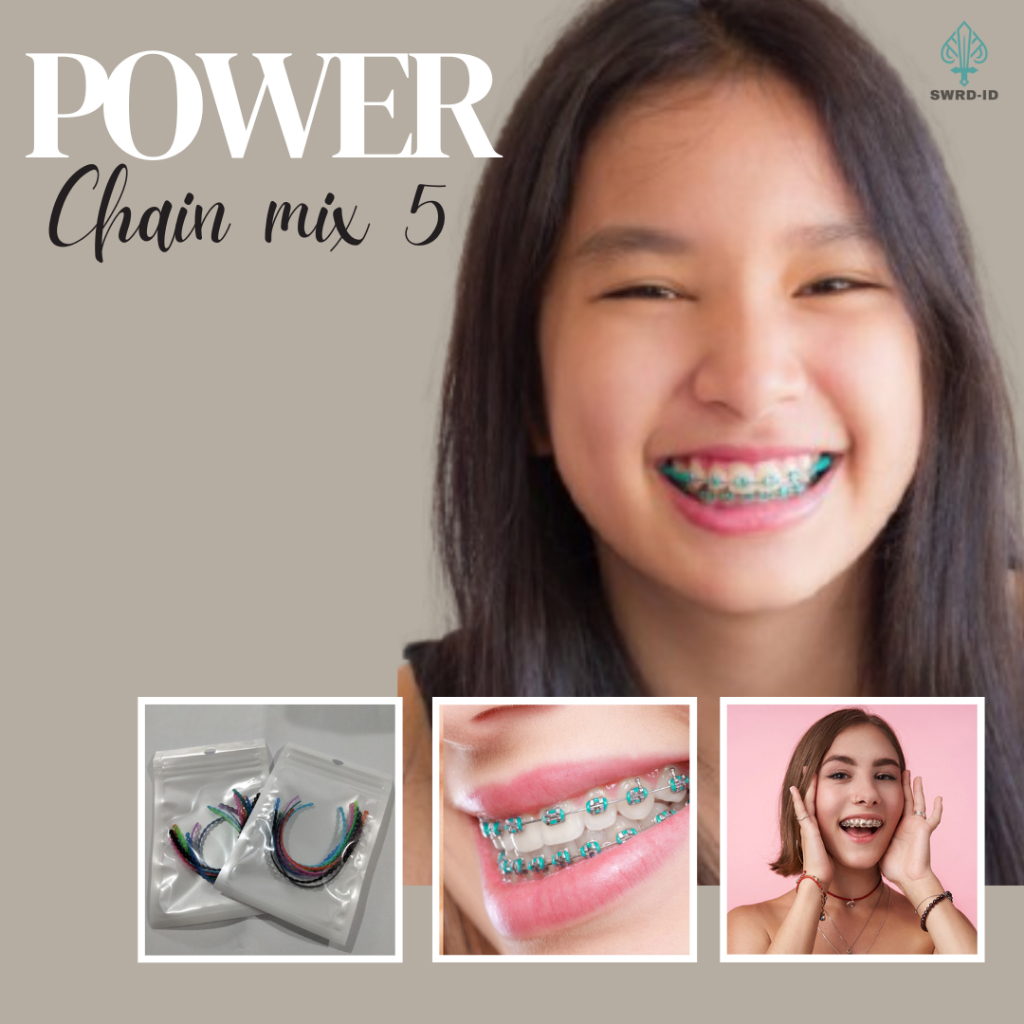Jual Karet Behel Power Chain Mix 5 Warna Pararel Rantai Ortodontik Isi ...