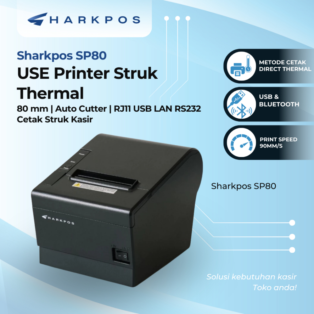 Jual Sharkpos - Printer Thermal 80mm Auto Cut SP80 USE USB LAN Printer ...