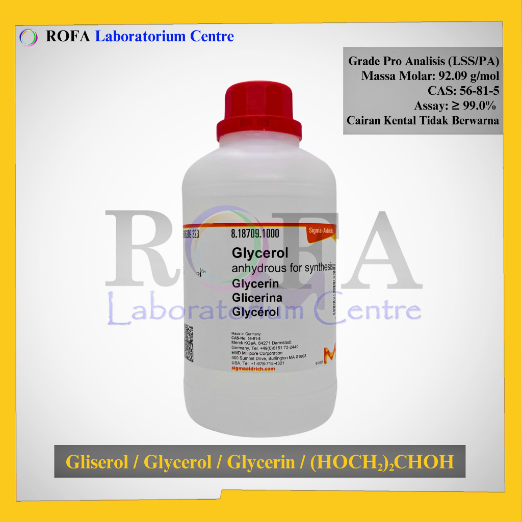 Jual Gliserol Anhidrat / Glycerol Anhydrous / Glycerin / (HOCH2)2CHOH ...