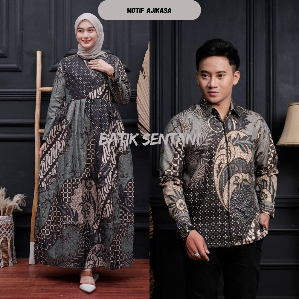 Jual Batik Couple Sepasang Premium Kemeja Gamis Adem Halus Busui ...