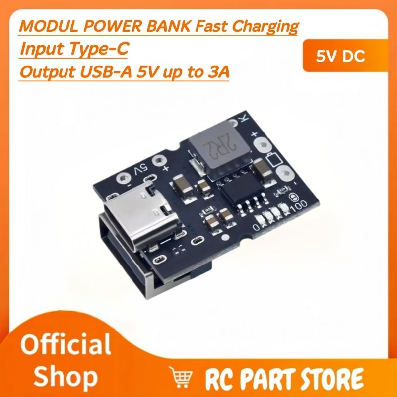 Jual Kit Modul Power Bank USB Type-C Fast Charger Boost Step Up 2A 5V ...