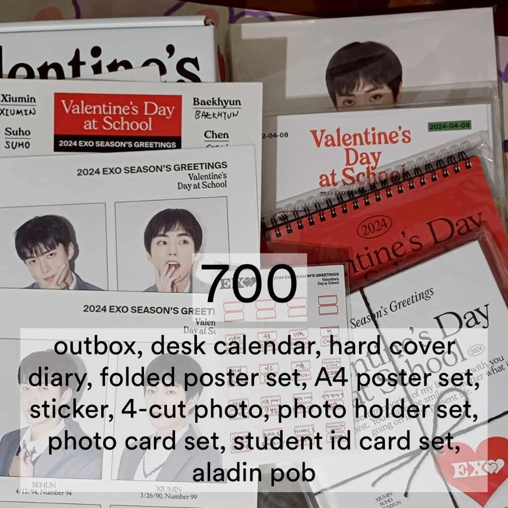 Jual EXO SEASON'S GREETINGS SG 2024 OUTBOX DESK CALENDAR HARD COVER DIARY FOLDED POSTER SET A4 ...