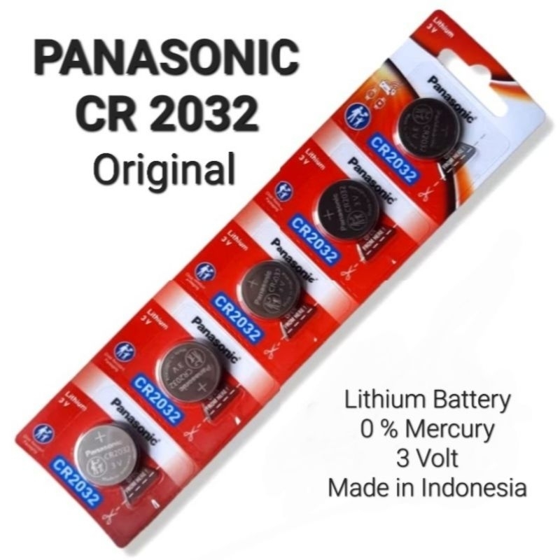 Jual BATERAI LITHIUM PANASONIC CR 2032 BATERAI 3 V ORIGINAL | Shopee ...