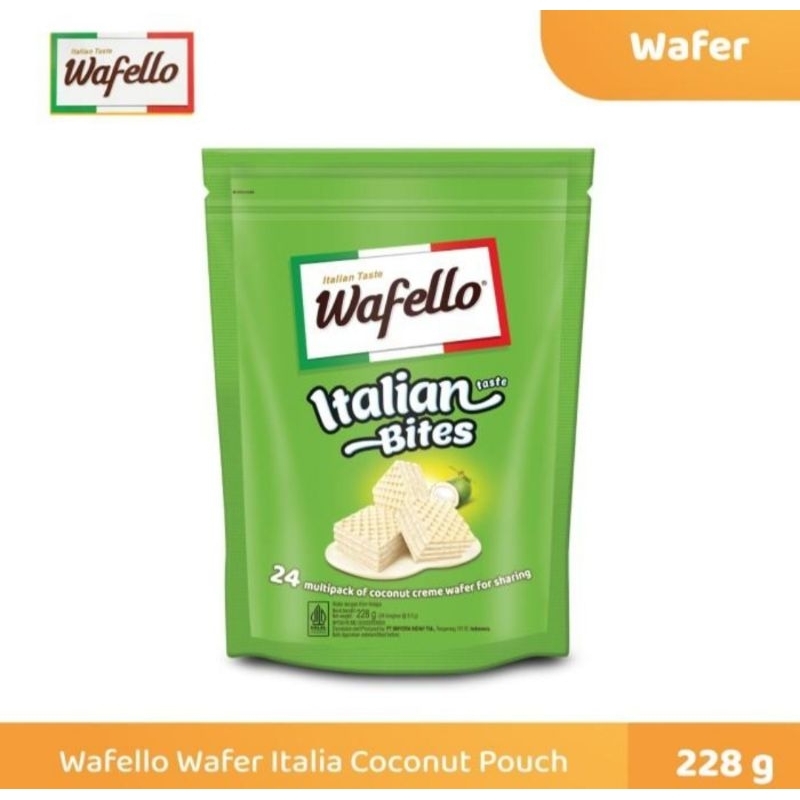 Jual Wafello Wafer Italian Coconut Creme Pouch 228 Gr (Isi 24 Pcs ...