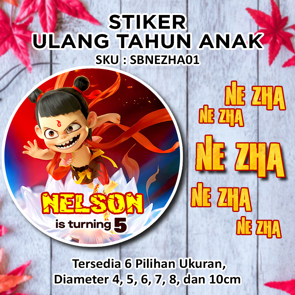 Jual STIKER ULANG TAHUN ANAK NE ZHA CINA TIONGKOK BIRTHDAY STICKER ...
