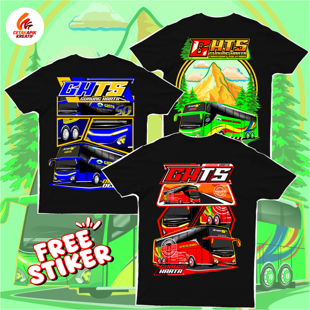 Jual (free sticker + ganci)KAOS BUSMANIA GHTS GUNUNG HARTA JB5 TERBARU ...