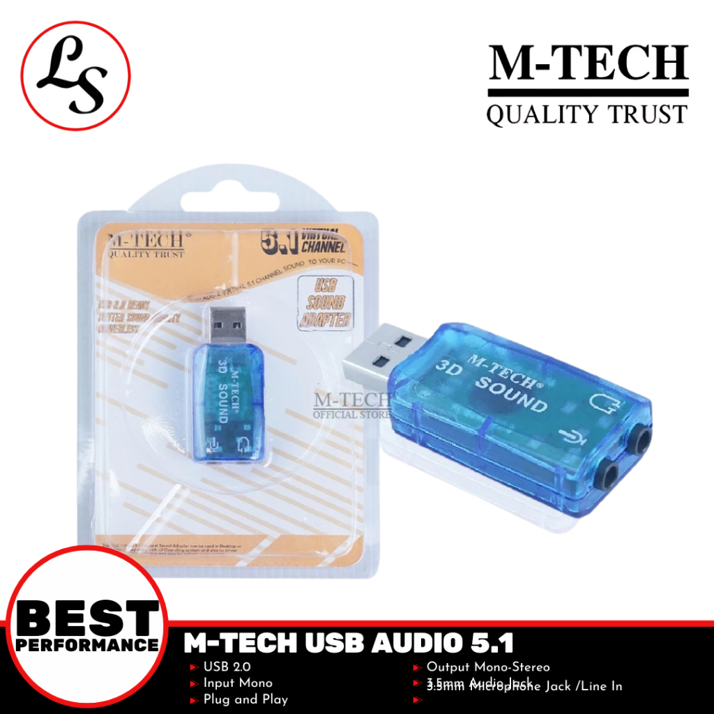 Jual MTECH USB Sound M-Tech Original 5.1 Sound Card | Shopee Indonesia