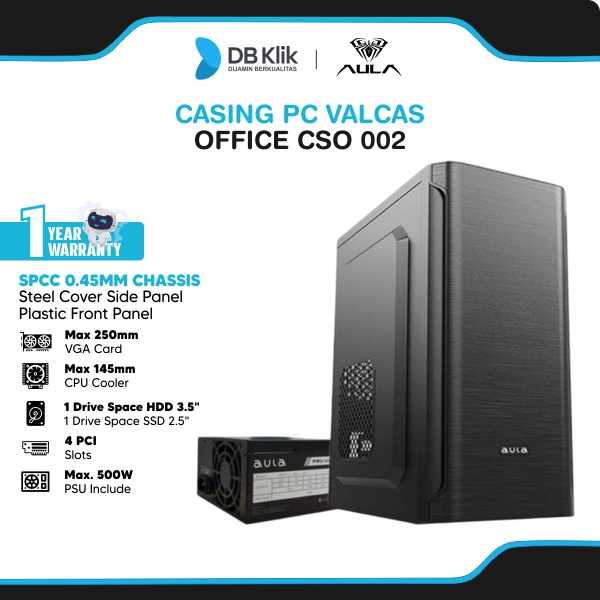 Jual Valcas Casing PC Office CSO 002 mATX include PSU 500W | Shopee ...