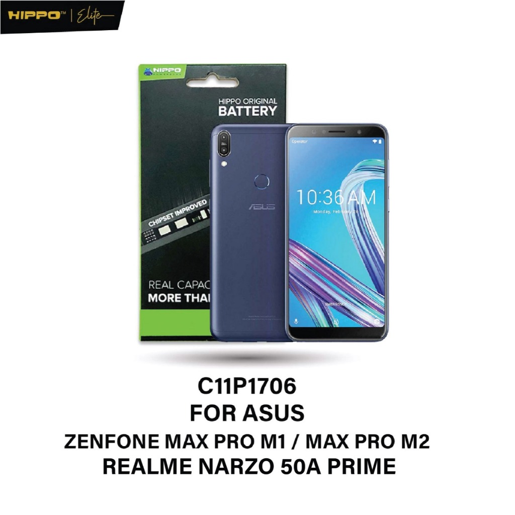 Jual Hippo Baterai ZENFONE MAX PRO M1/ MAX PRO M2 / C11P1706 6000mAh ...