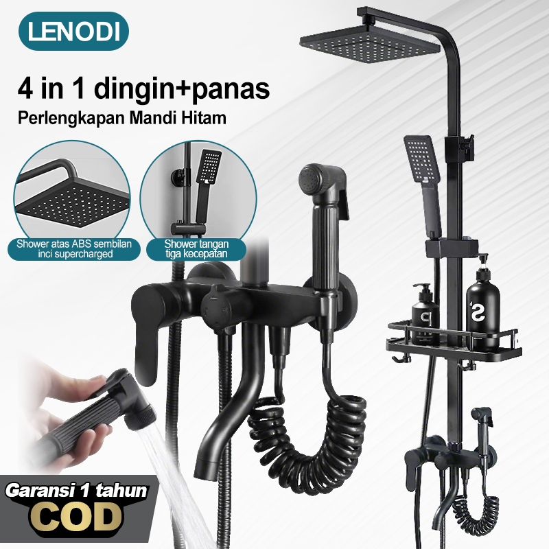Jual Lenodi SUS304 Shower Set Kamar Mandi Rain Shower + Keran Cabang ...