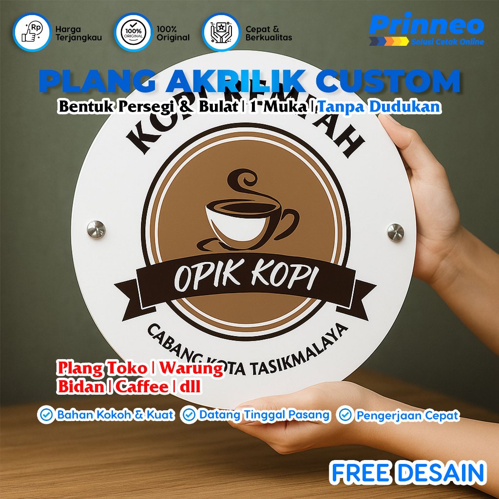 Jual PLANG TOKO, PAPAN NAMA TOKO BAHAN AKRILIK 1 SISI TANPA DUDUKAN ...