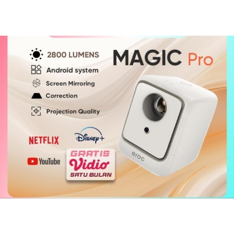 Jual Detail EROC Smart Projector Full HD Decoding 4K - 2800 Lumens ...