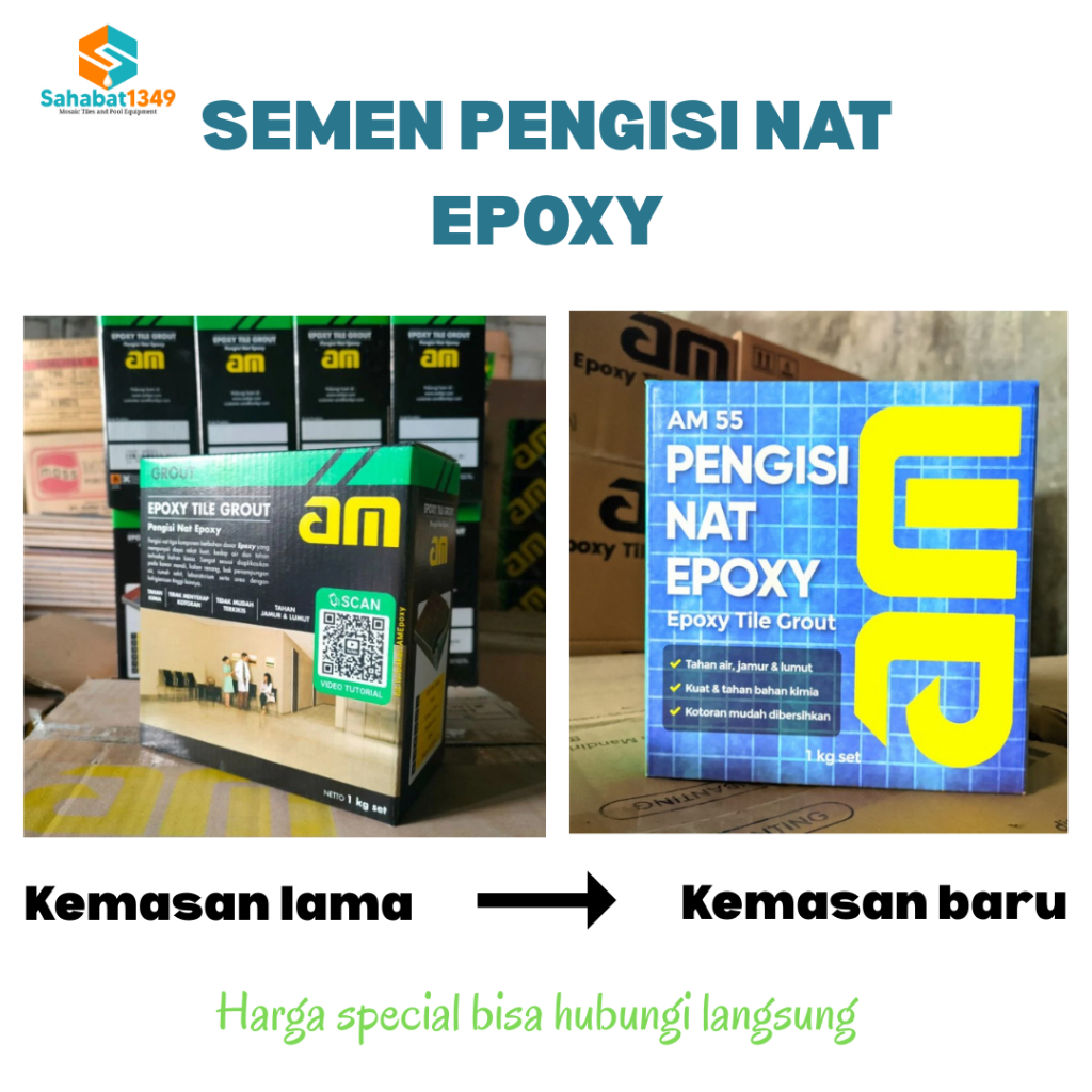 Jual Semen Nat (PROMO) AM 55 Epoxy Tile Grout Pengisi Nat Keramik Epoxy ...