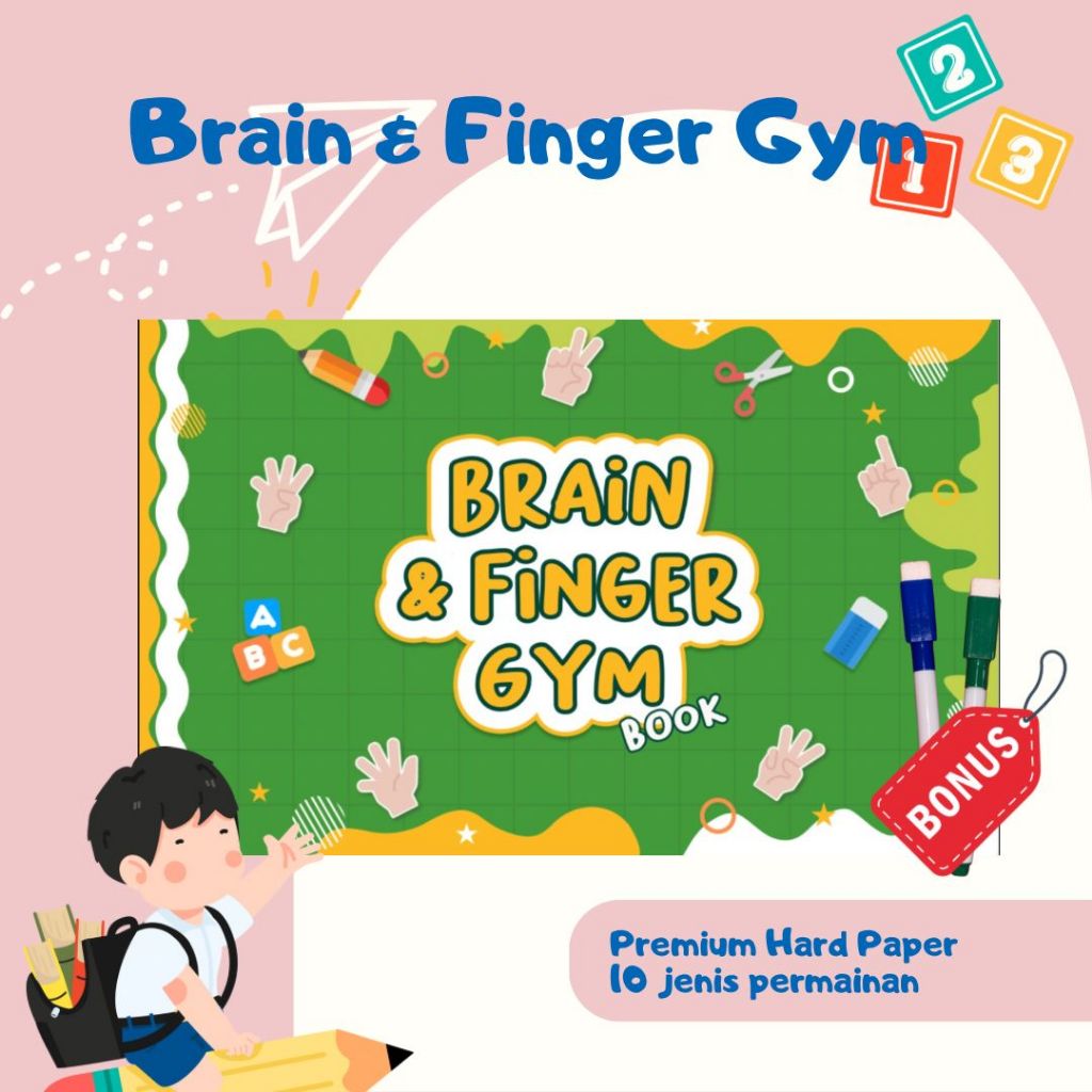 Jual Cleverly premium hard paper brain and finger gym book Buku ...