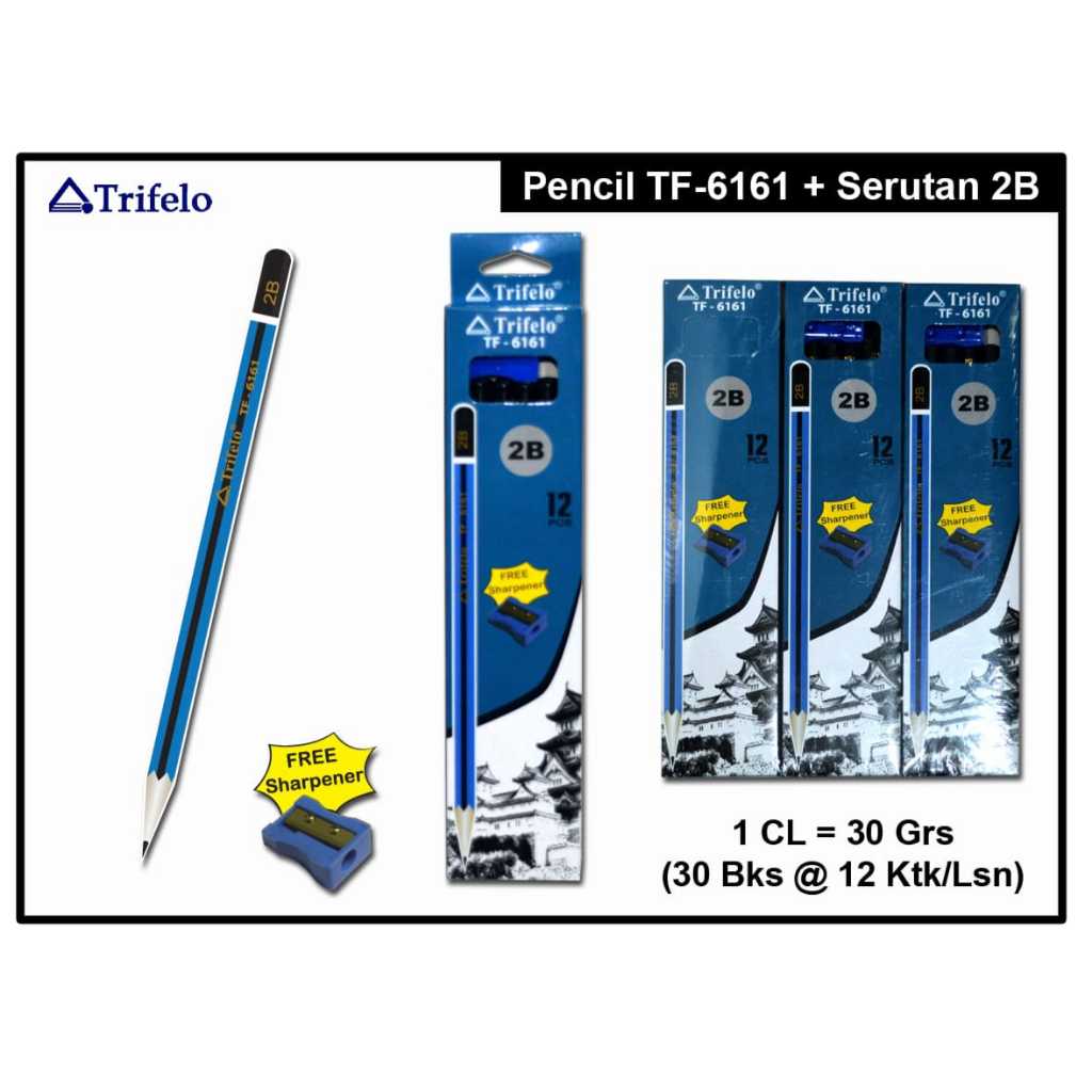 Jual pensil seturan merek trifello 2B kode 616 plus SATUAN ( PER BUAH ...