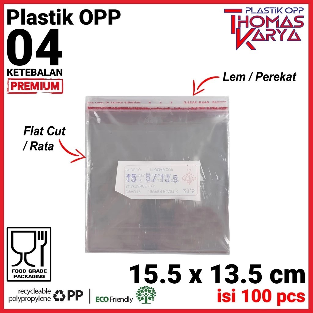 Jual Plastik OPP 15,5x13,5 TEBAL | Isi 100 | Kantong Bening | Kemasan Roti Blunder | Plastik ...