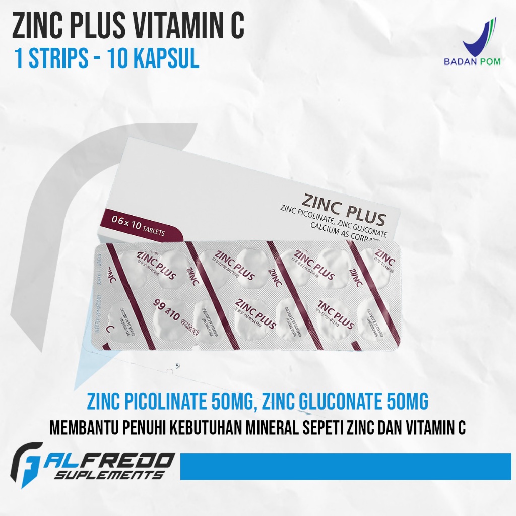 Jual Zinc Plus Vitamin C 1 Strip 10 Capsules Mineral Zinc Picolinate ...