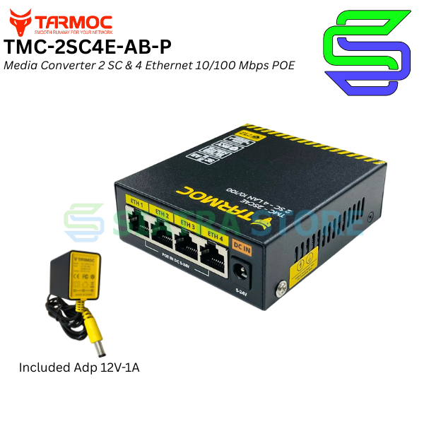 Jual Tarmoc TMC-2SC4E-AB-P |Media Converter 2 FO 4 LAN / 2FO 4LAN 10/100 POE IN(5-24V) | Shopee ...