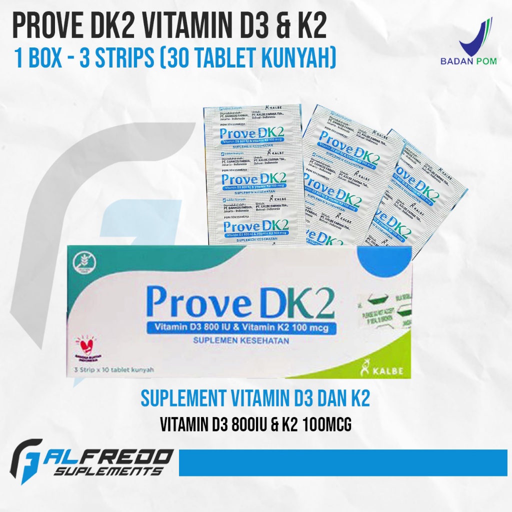 Jual PROVE DK2 Vitamin D3 800IU & K2 100 Mcg 30 Tablet Kunyah | Shopee ...