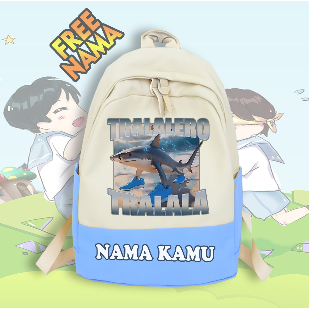 Jual Tas Anak Ransel Backpack Anak Anomali Tralalero Tralala Free Nama ...