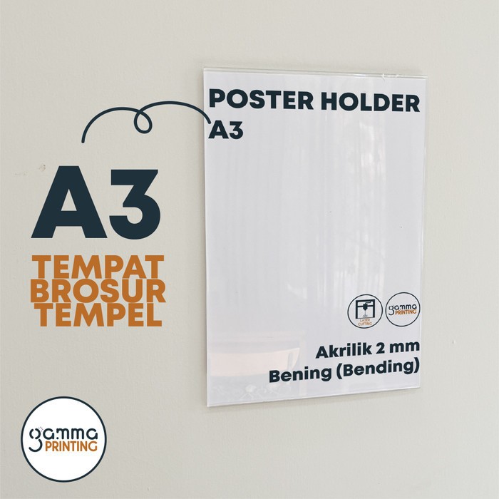 Jual Koota - Akrilik Tempat Poster A3 Tempel Dinding / Brosur Holder ...