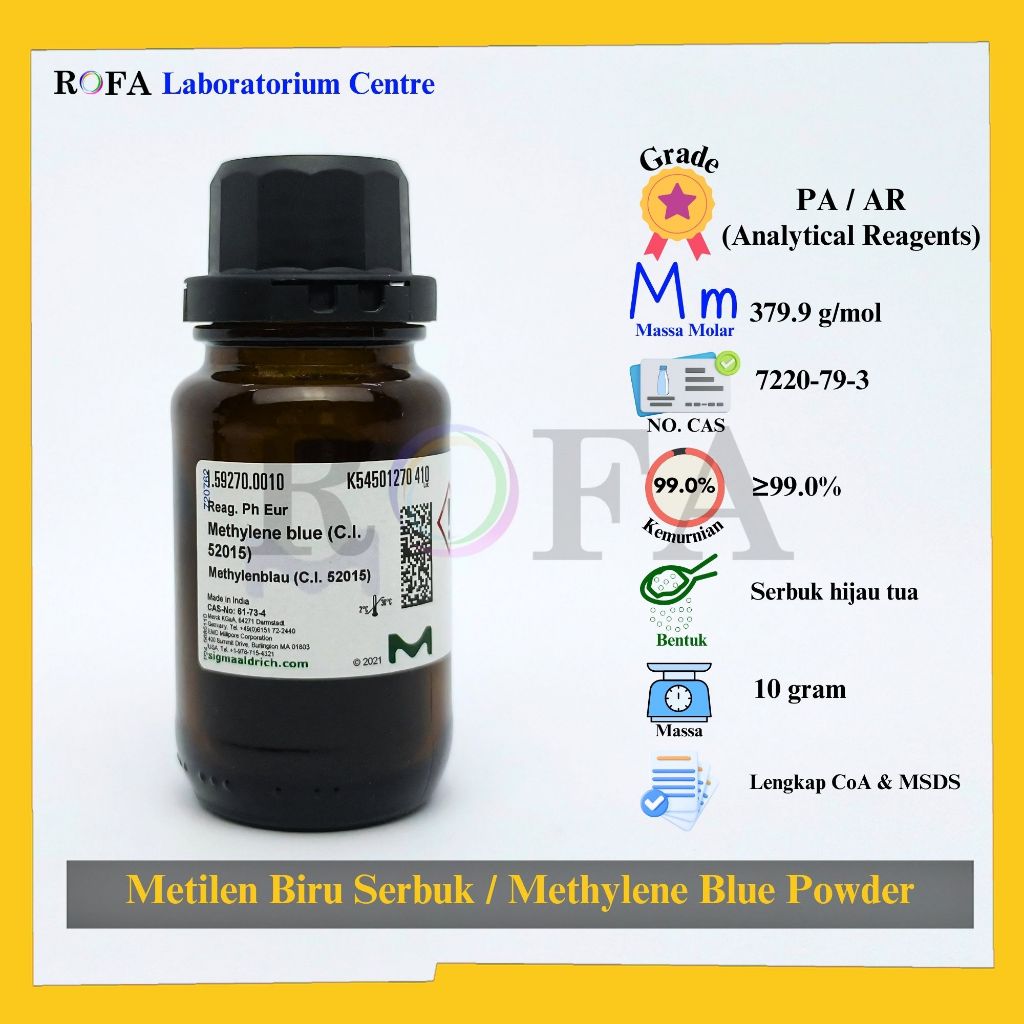 Jual Metilen Biru Serbuk / Methylene Blue Powder / C.I. 52015 ...