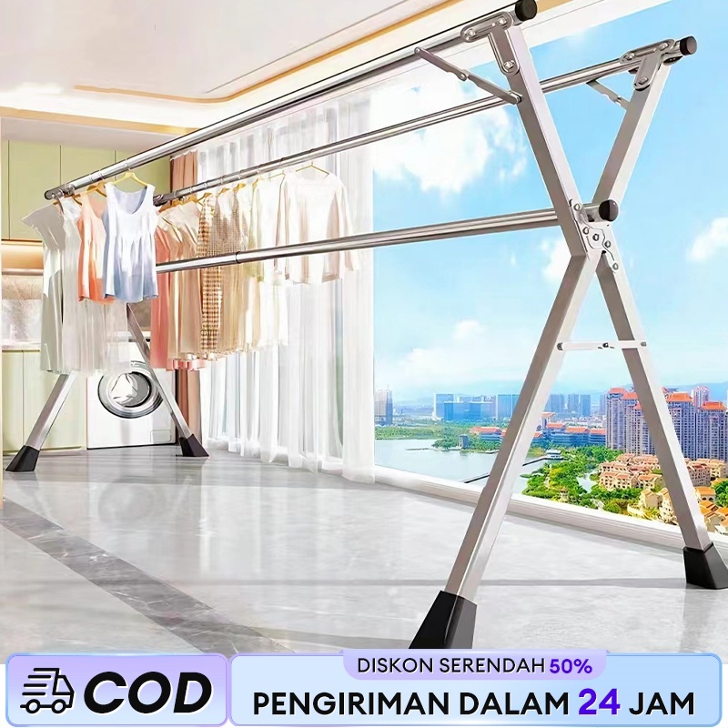 Jual Jemuran Baju Stainless Jemuran Handuk Stainless Lipat Di Jemur Pakaian Rak Jemur Pakaian ...