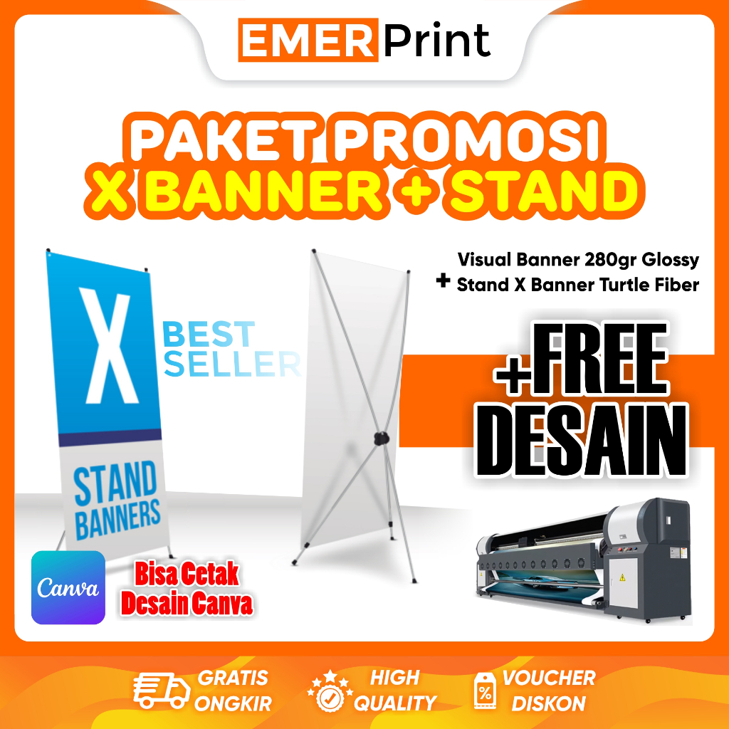 Jual Paket Banner + Stand (banner wisuda, banner jualan kaki lima ...
