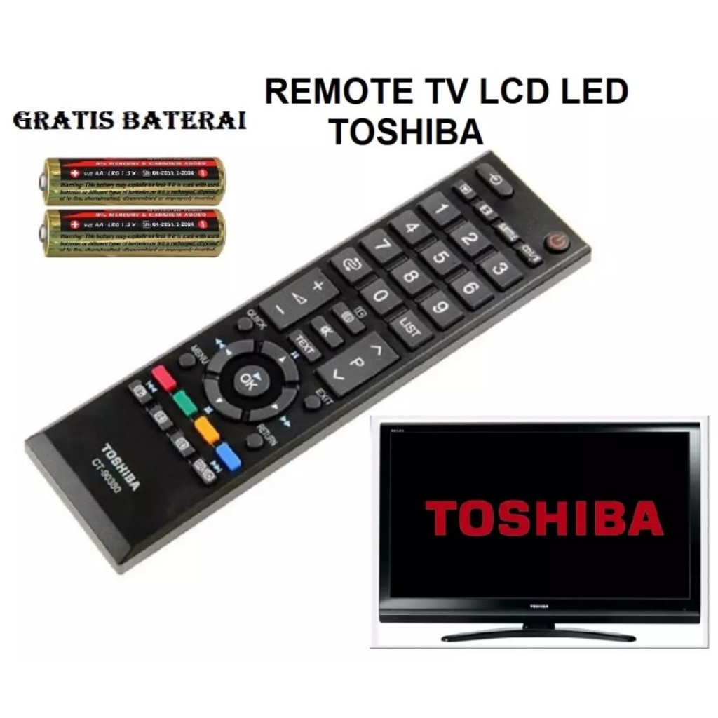 Jual Remote TV Toshiba + Baterai / Remote Tanpa Perlu Di Seting / Siap Pakai Toshiba LED LCD ...