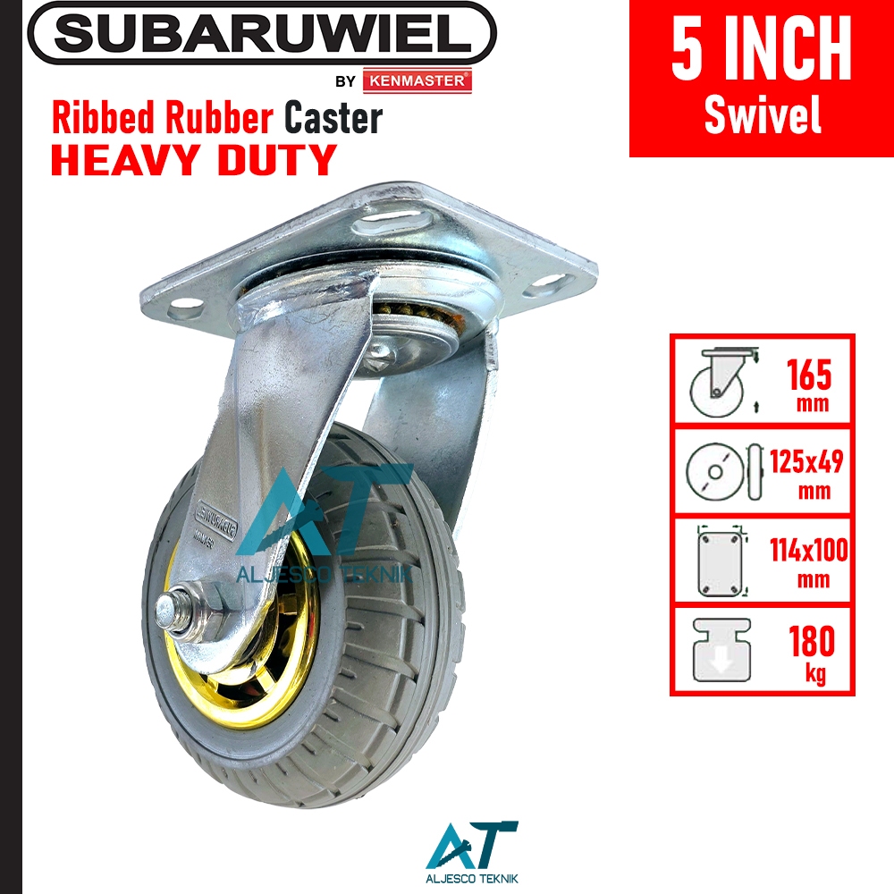 Jual RODA HEAVY DUTY 5 INCH HIDUP KARET KEMBANG ABU-ABU TROLI - GEROBAK ...