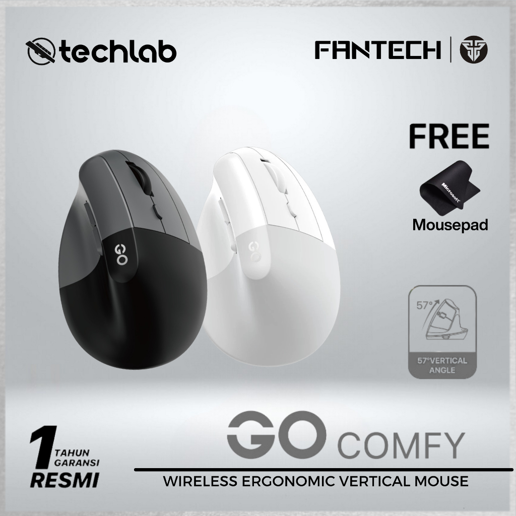 Jual Fantech W195/W195R GO Comfy W195-R Wireless Vertical Mouse Office Kantor SIlent Click Mouse ...