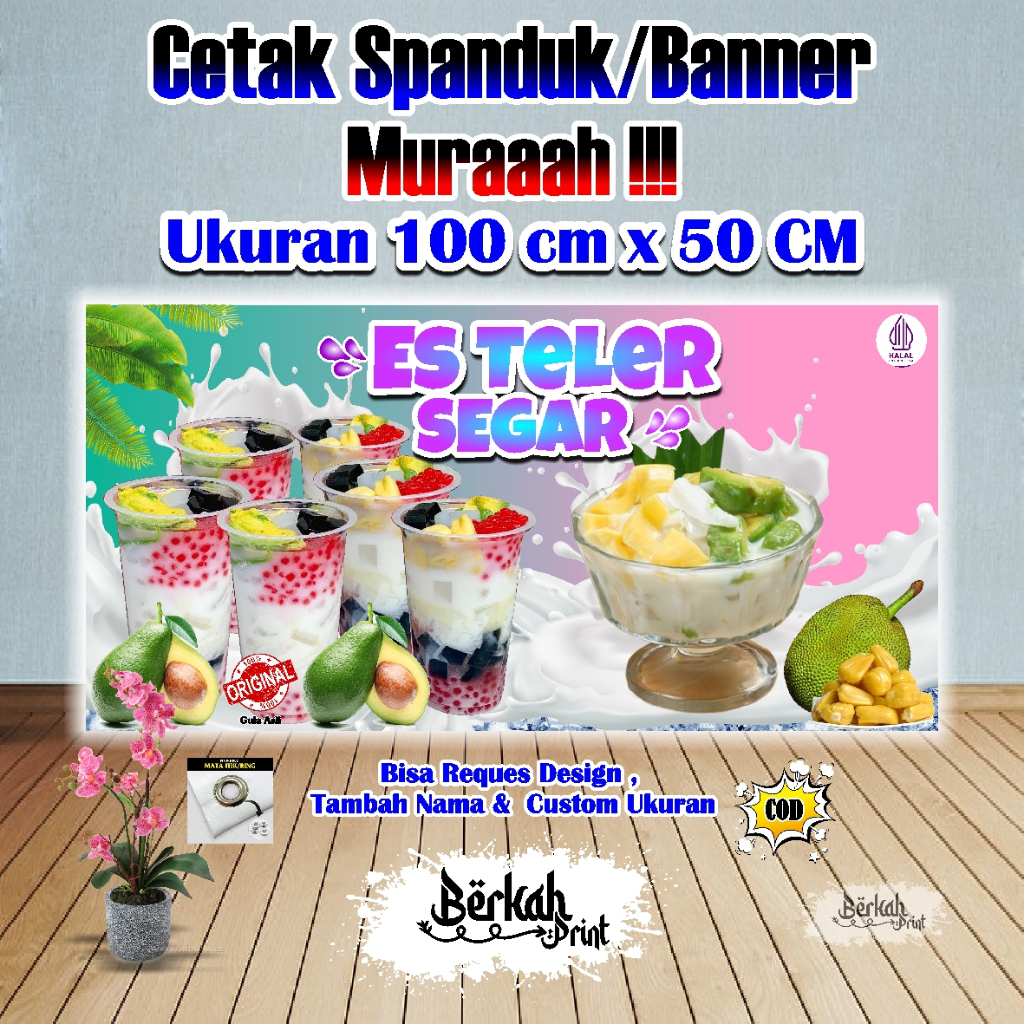 Jual Spanduk Banner Es Teler Ukuran 100 cm x 50 cm | Shopee Indonesia