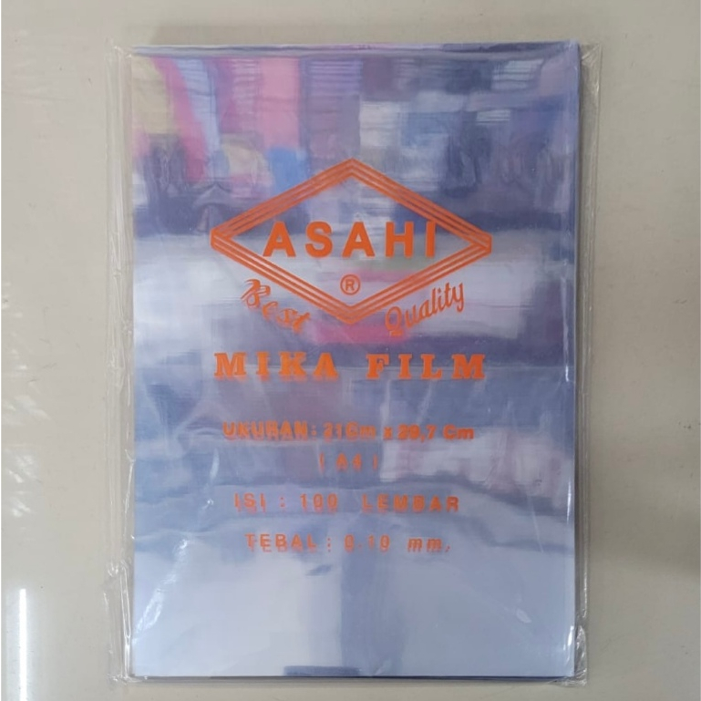 Jual Cover Mika Film Jilid Asahi A4 0.10 mm Plastik Bening - 1 pack isi 100 lembar | Shopee ...