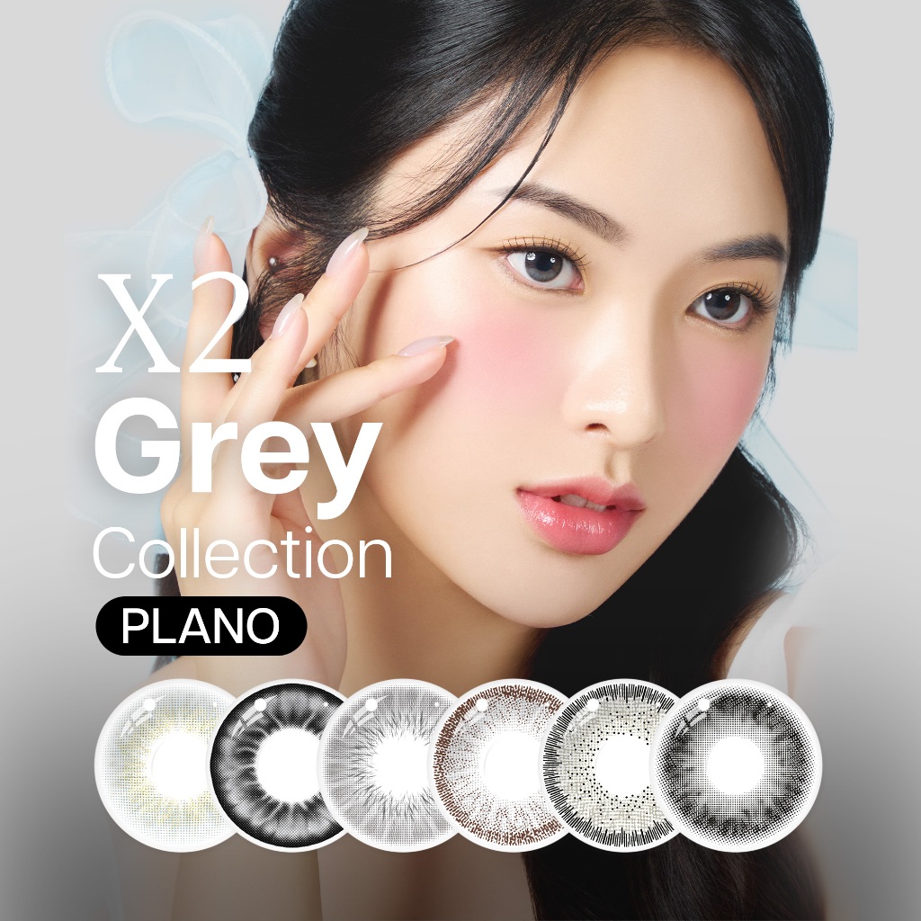 Jual X2 Softlens All Grey Series (Plano Only) | Soflens Normal | Shopee ...