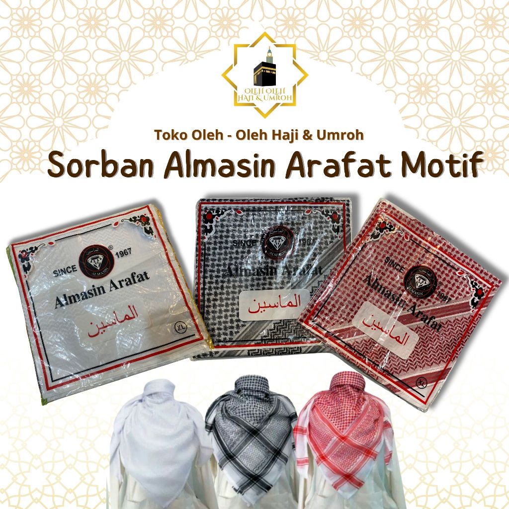 Jual SORBAN ALMASIN ARAFAT MOTIF SORBAN ARAB SORBAN NON KONCER SEGI ...