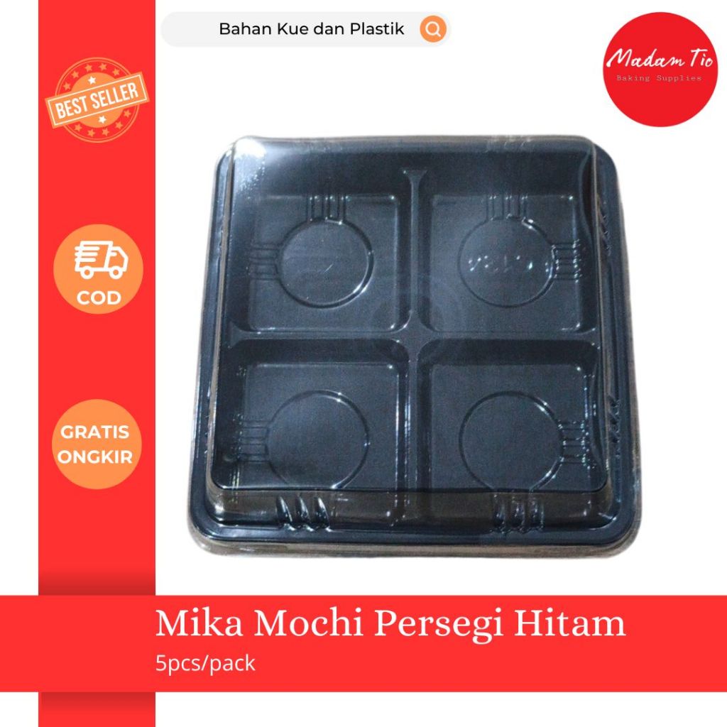 Jual Mika Mochi 4 Persegi Hitam 5set/pack | Shopee Indonesia