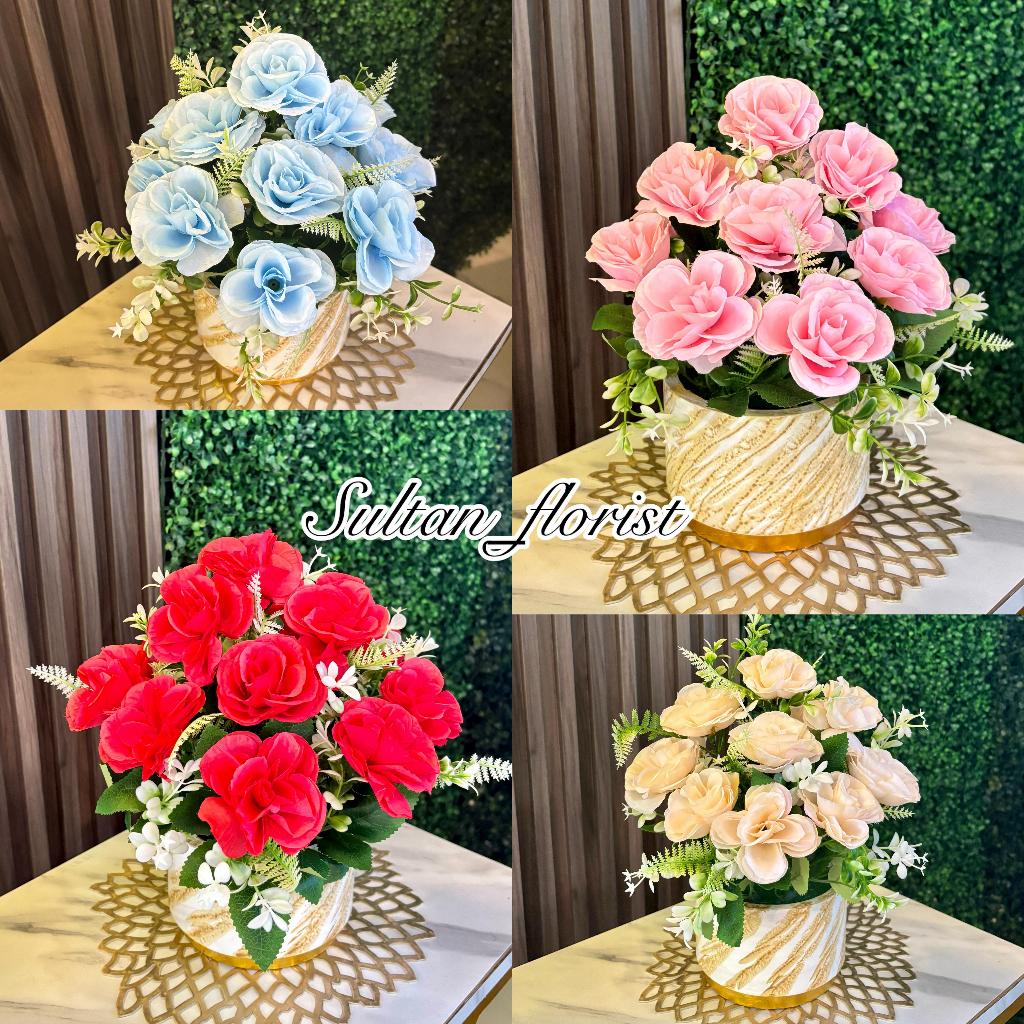 Jual BUNGA HIAS MAWAR BULAT MEJA DEKORASI | Shopee Indonesia