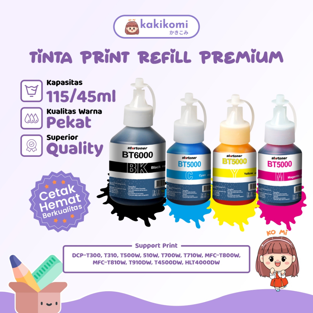 Jual Tinta Printer Brother DCP T300 / T310 / T510W / T910DW / T4500DW ...