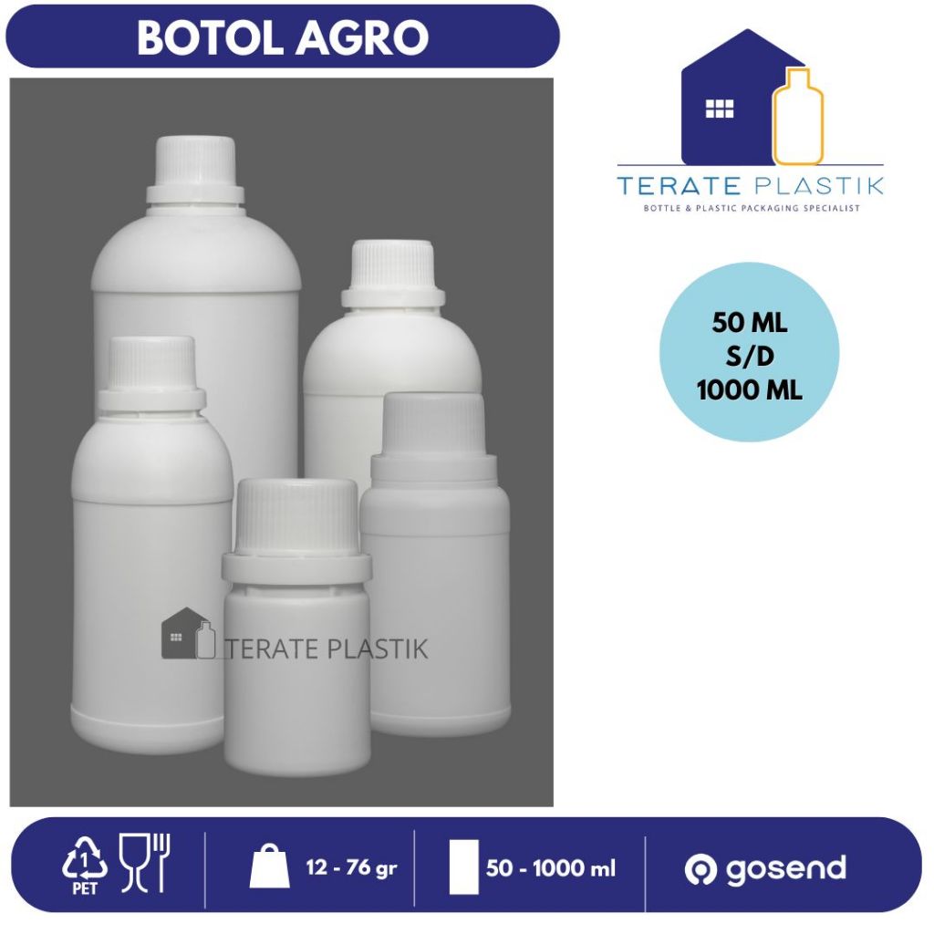 Jual Botol AGRO HDPE 50ml - 100ml - 250ml - 500ml - 1L | Botol Pupuk ...