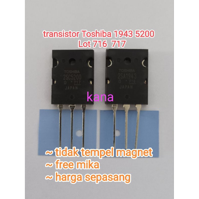 Jual Transistor Toshiba 1943 5200 Lot 716 717 Original + Mika | Shopee ...